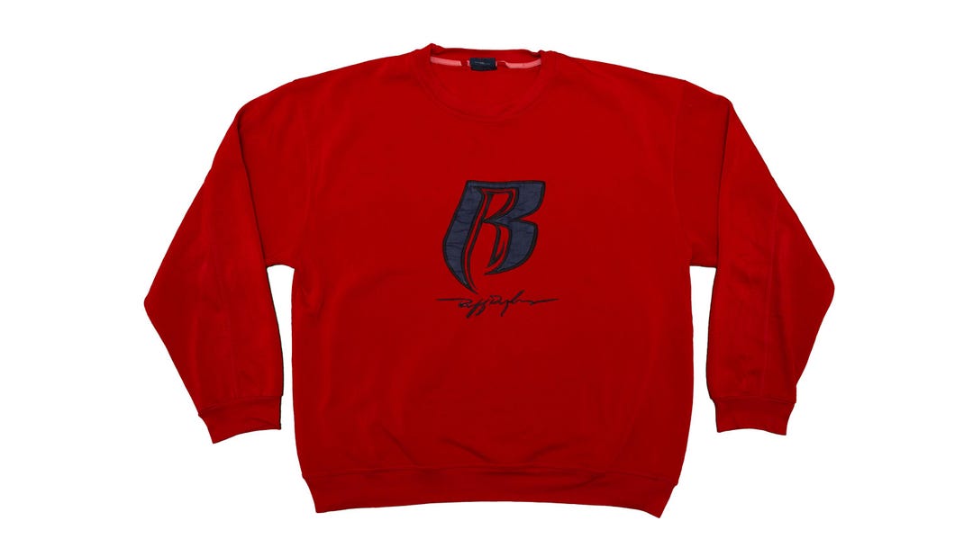 Vtg RUFF RYDERS Clothing Y2k Hip Hop Rap Theme Red Pullover Sweatshirt ...