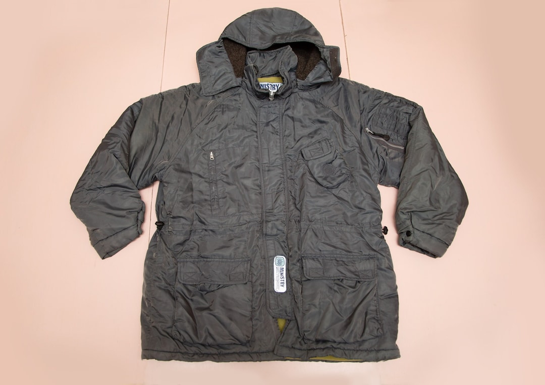 Vtg & Very Rare MINISTRY of SOUND Clothing Grey Long Bomber Style ...