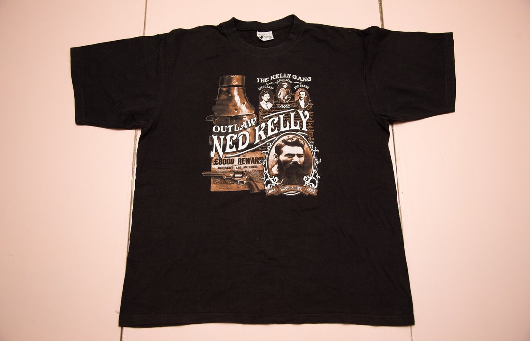 Vtg Outlaw NED KELLY the Kelly Gang Black T-shirt, by Gooses T-shirts ...