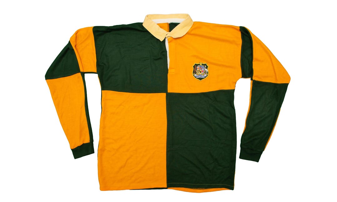 Vtg & Rare AUSTRALIA 80's/90's Rugby Green-yellow Checkers Pattern Long ...