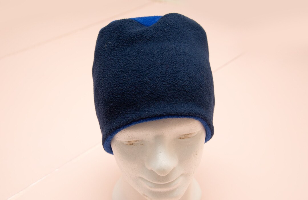 Vtg & Rare HEADCASE Blue Fleece Winter Hat, Collectables Made in New Zealand, 1993 Heather ...