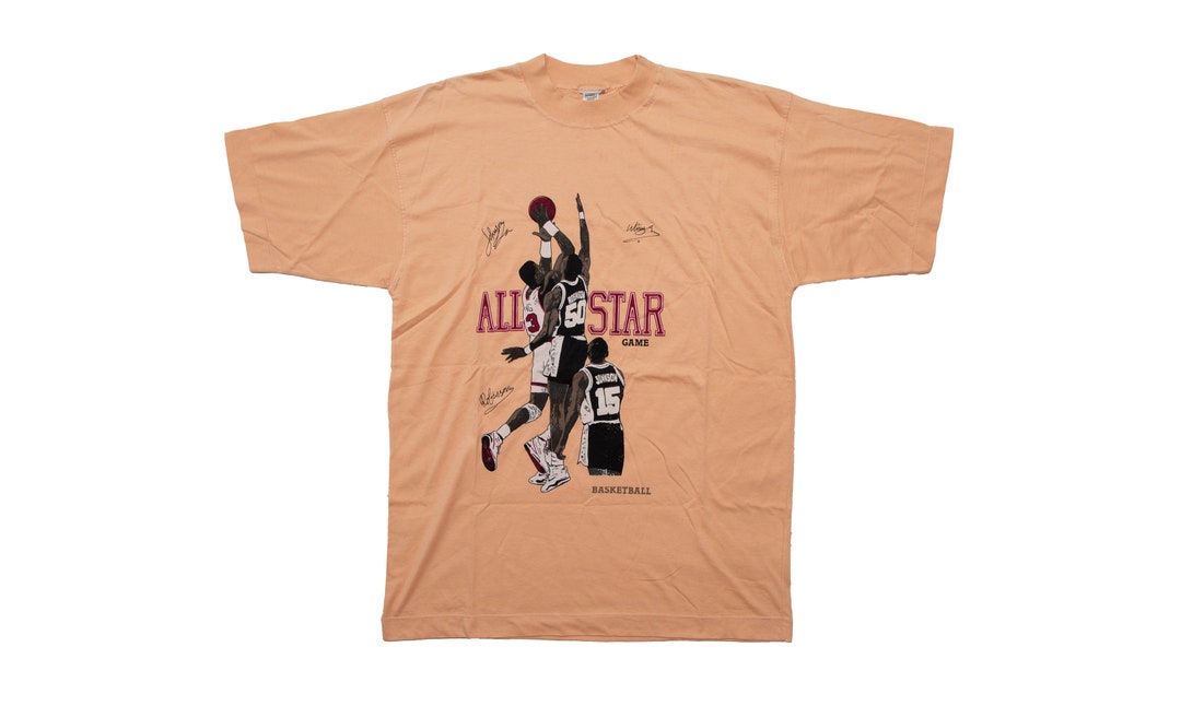 Vtg All Stars Game NBA Basketball Peach Orange T-shirt, NY Knicks ...