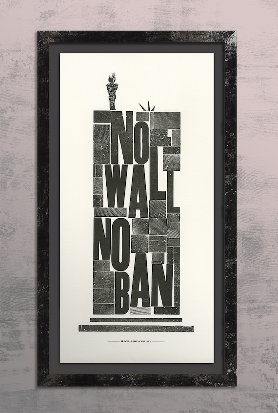 No Wall No Ban Poster | Etsy