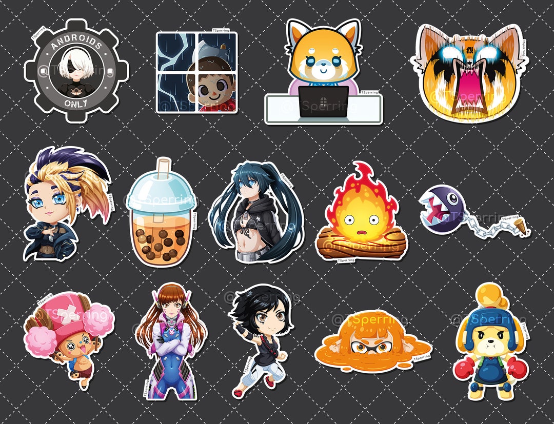 Mix and Match Stickers, Games, Computer Games, Anime, Cute, Glossy ...