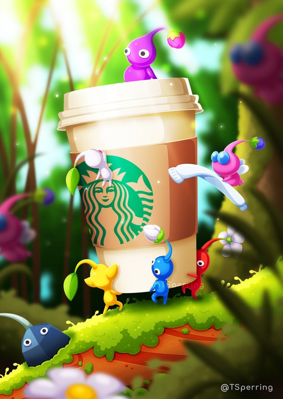 Pikmin, Nintendo, Coffee, Delivery, Illustration, Videogames, Computer ...