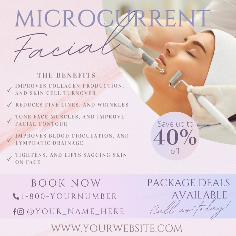 Microcurrent Facial Flyer Template Editable Instagram Flyers - Etsy