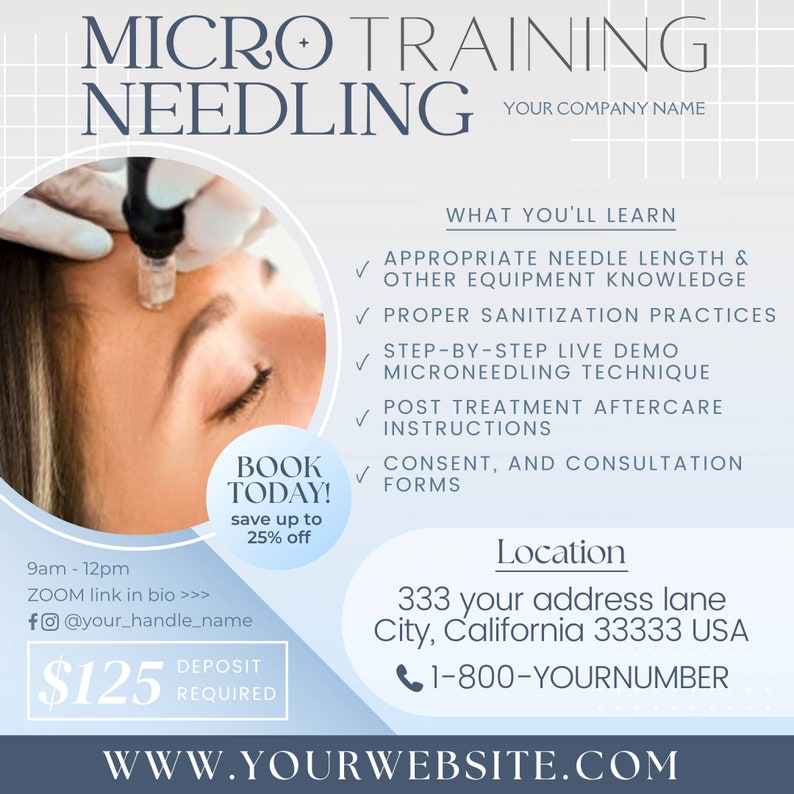 Microneedling Training Flyer Template Micro Needling Classes Flyers ...