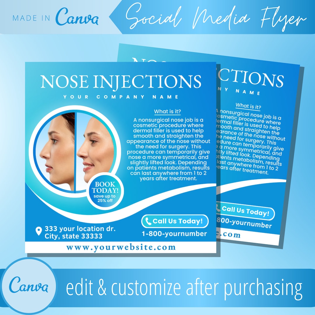 Nose Injections Flyer Template - Rhinoplasty Injection Flyers Templates ...