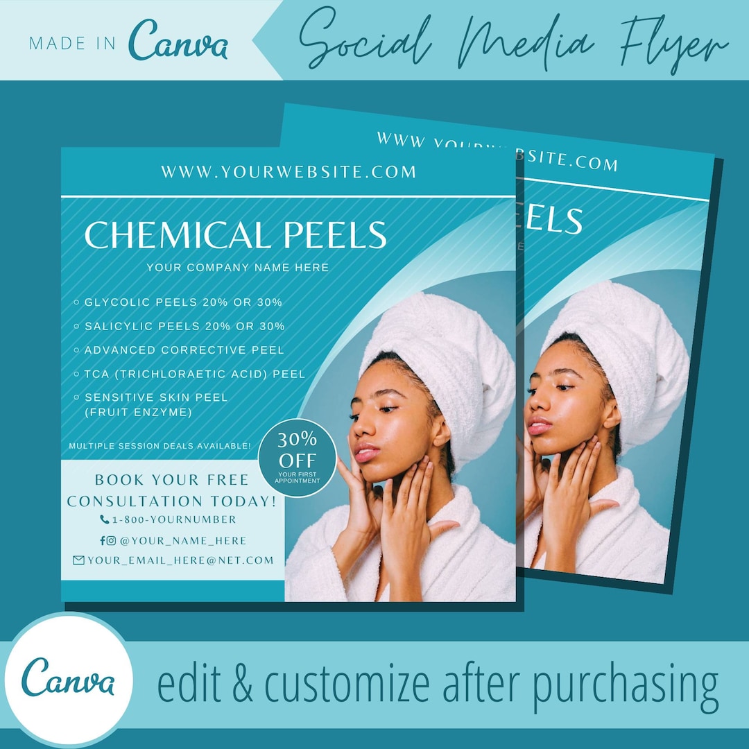 Chemical Peel Flyer Template - Chemical Peels Facial Treatment Flyers ...