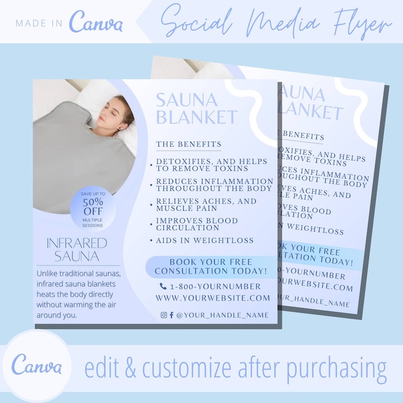 Infrared Sauna Blanket Flyer Template - Contour Sculpting Wraps ...