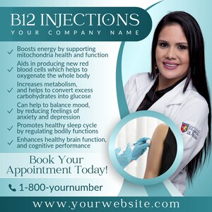 B12 Injection Treatment Flyer Template - Lipo Injections Shot - B 12 ...