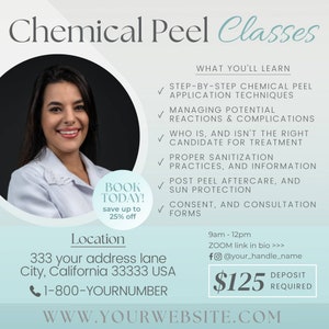 Chemical Peel Training Flyer Template - Trichloraetic Acid TCA Peels ...