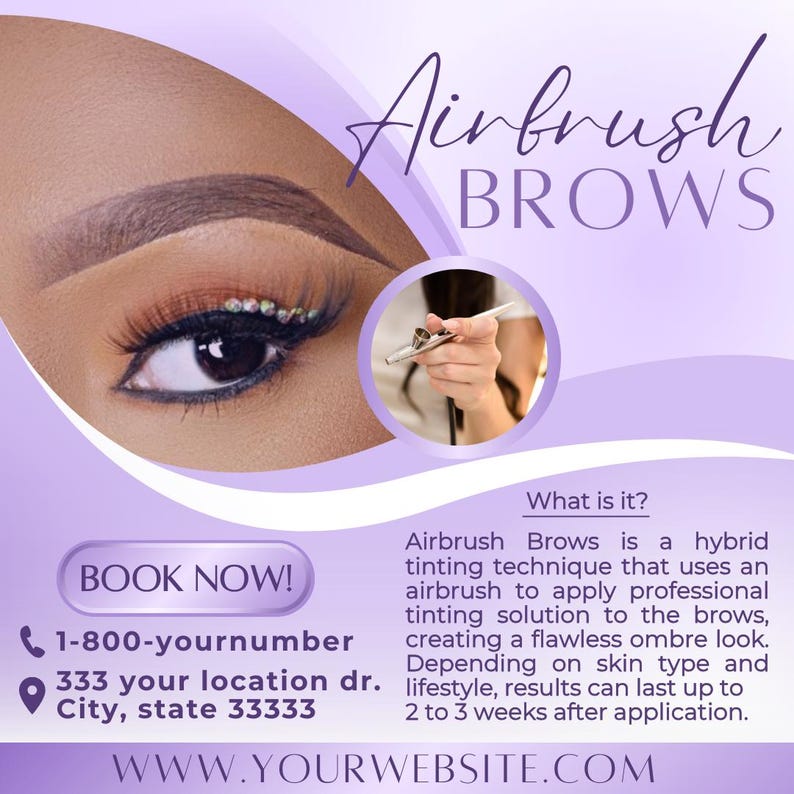 Airbrush Brows Flyer Template - Airbrushed Eyebrows Flyers Templates ...