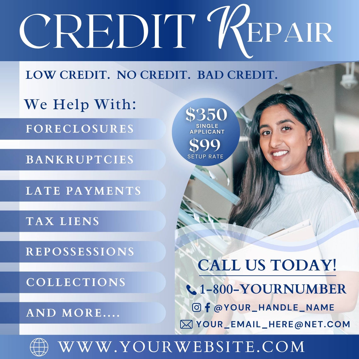 Credit Restoration Services Flyer Template - Credit Repair Service ...