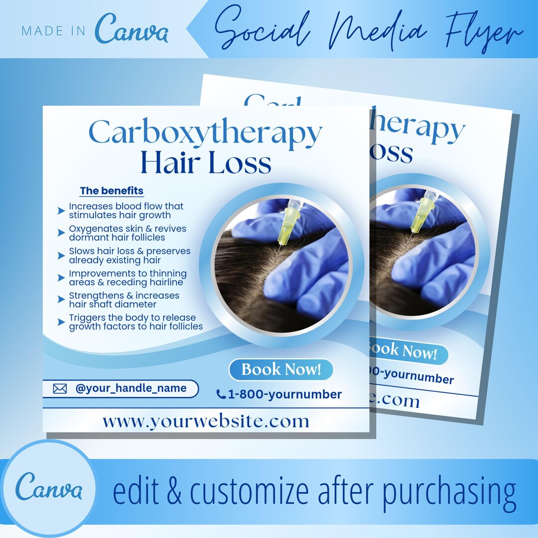 Carboxytherapy Hair Loss Treatment Flyer Template- Carboxy Therapy ...