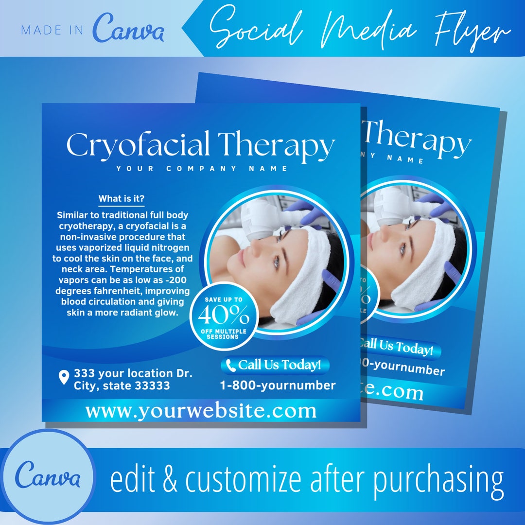 Cryotherapy Facial Flyer Template - Cryofacial Therapy Flyers Templates ...