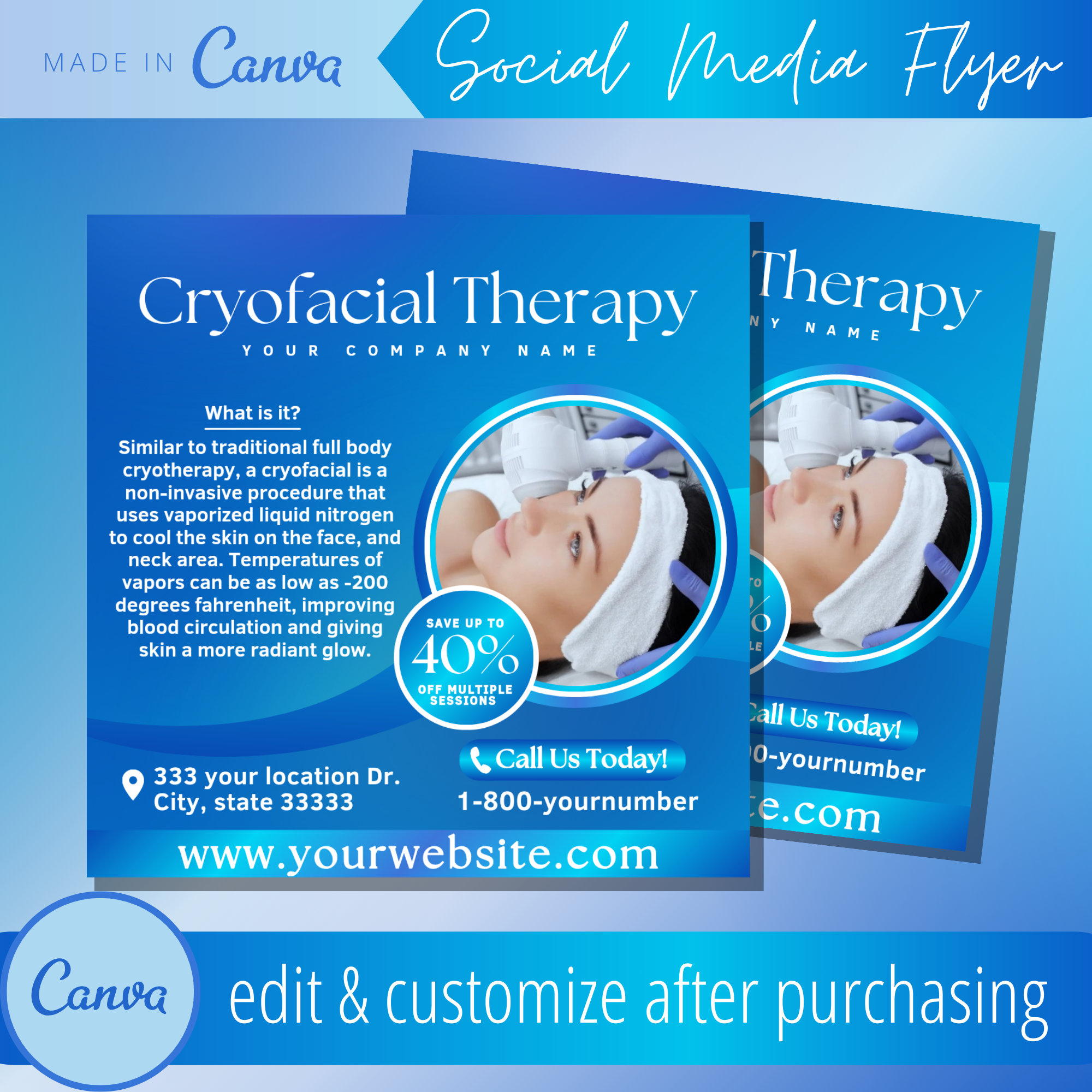 Cryotherapy Facial Flyer Template - Cryofacial Therapy Flyers Templates ...