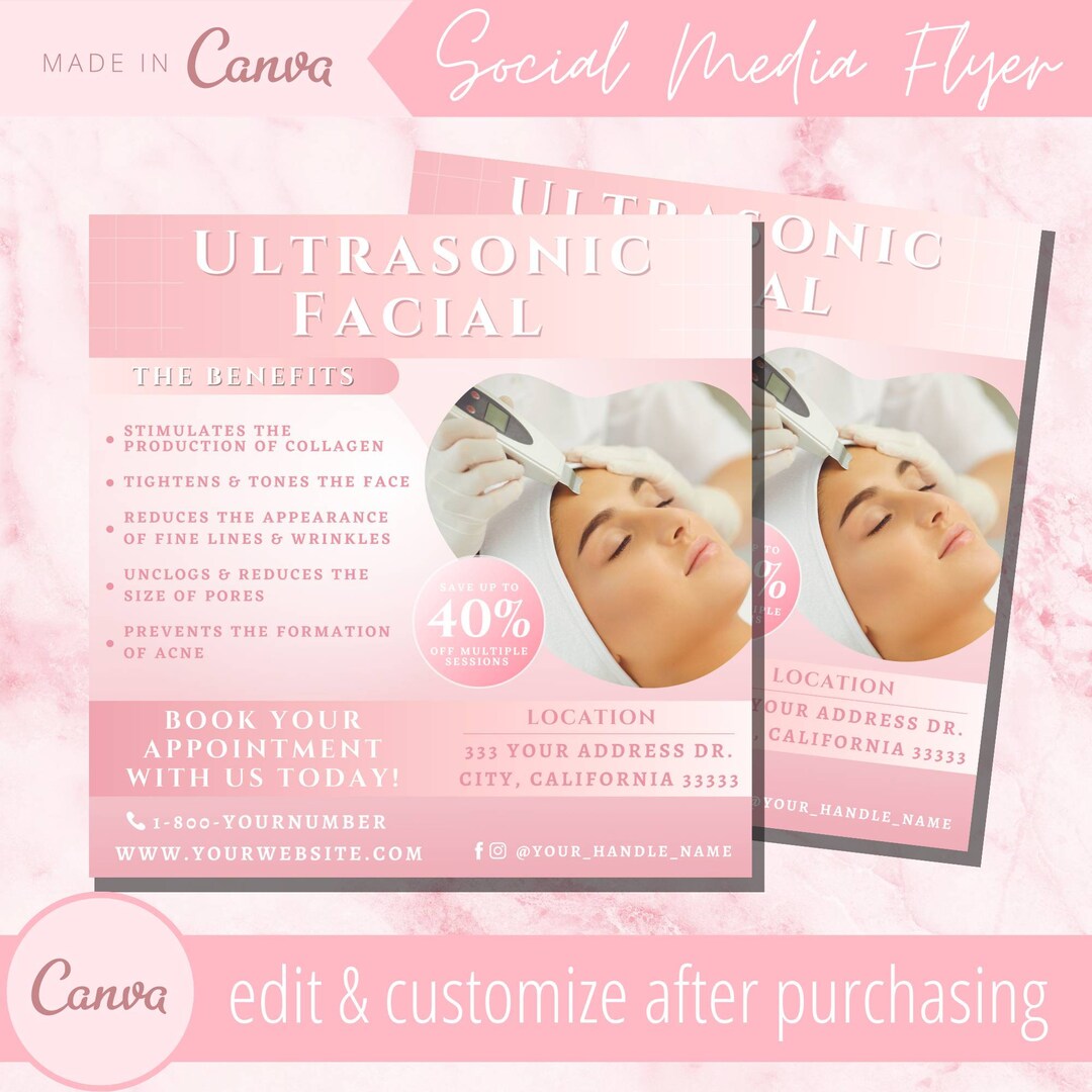Ultrasonic Cavitation Facial Flyer Template -instagram Ultra Sonic ...