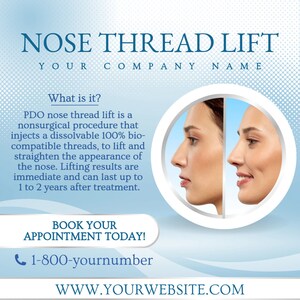 PDO Thread Nose Lift Flyer Template - PLA Thread Lift Nose Job Flyers ...