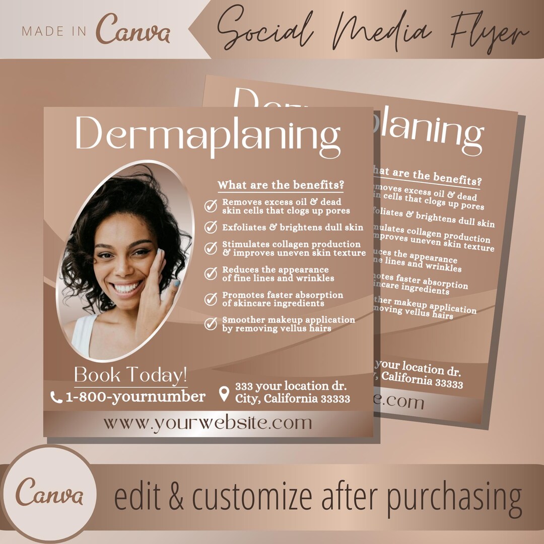 Dermaplaning Template Flyer Dermaplane Facial Templates Flyers Derma ...