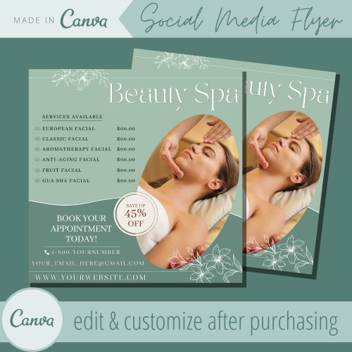 DIY Facial Treatment Flyer Beauty Services Social Media - Etsy