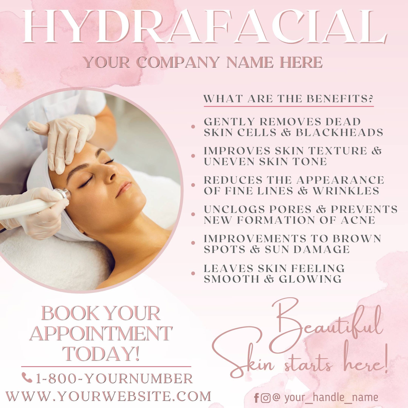 Hydrafacial Flyer Template editable Hydra Facial Flyers - Etsy