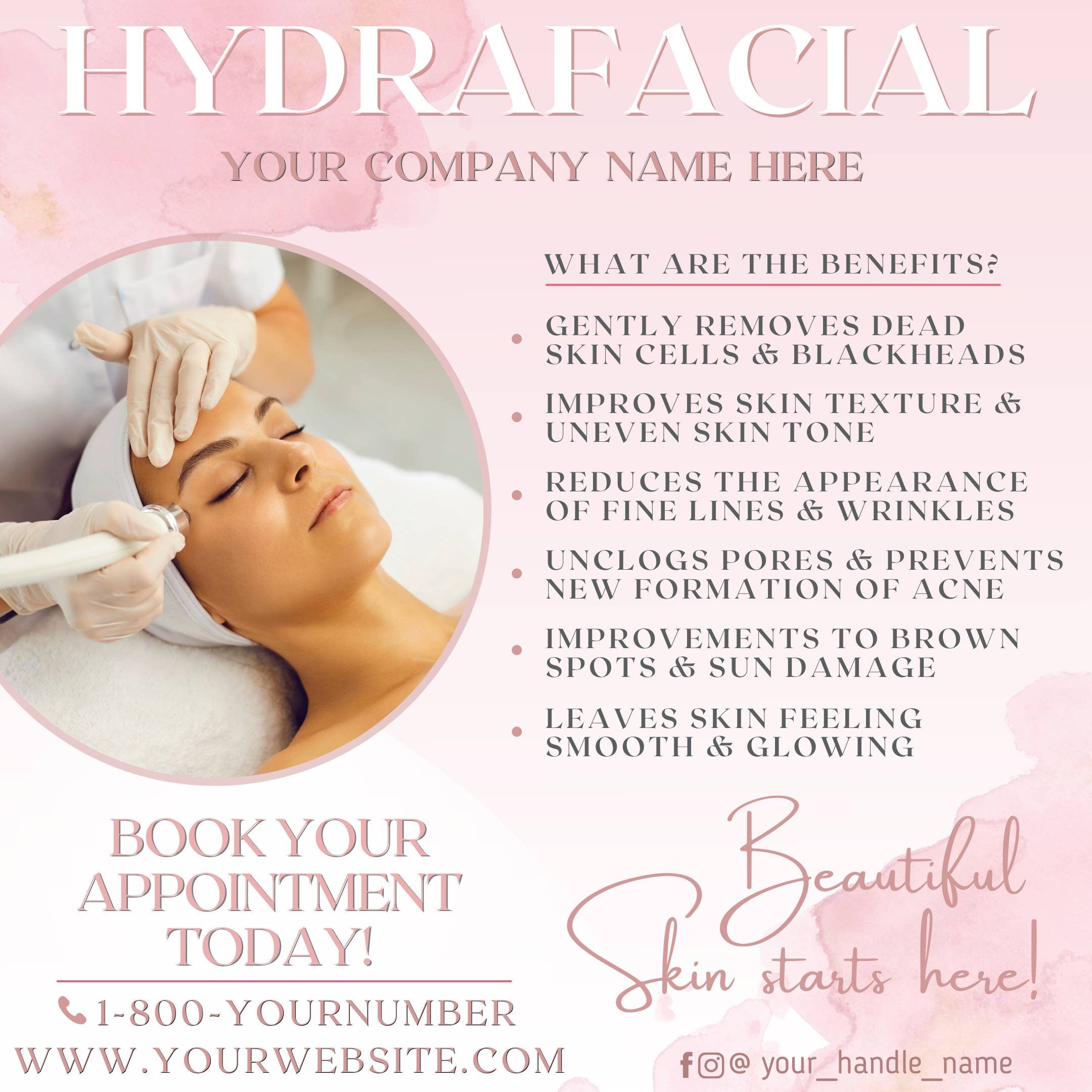 Hydrafacial Flyer Template editable Hydra Facial Flyers | Etsy Canada