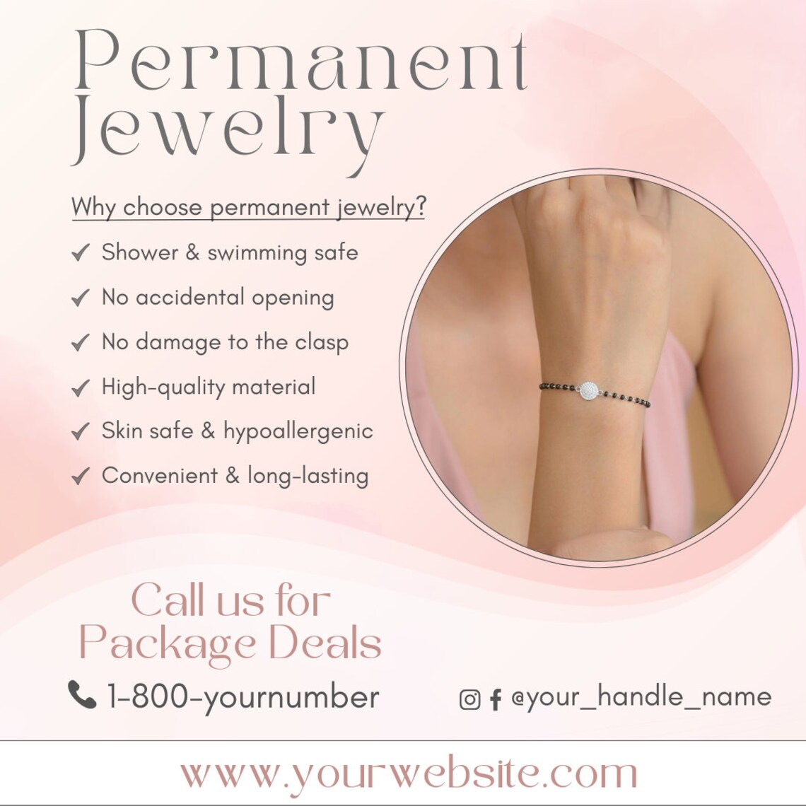 Permanent Jewelry Flyer Template - Zapped Infinity Jewellery Flyers ...