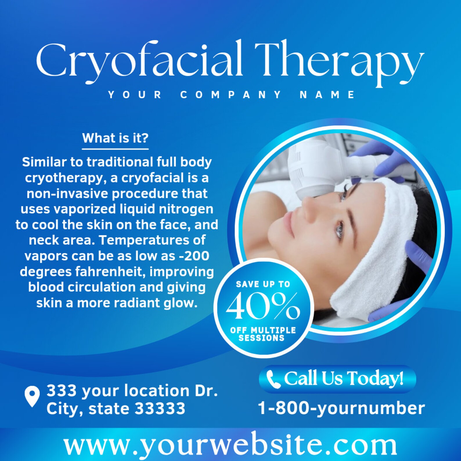 Cryotherapy Facial Flyer Template - Cryofacial Therapy Flyers Templates ...