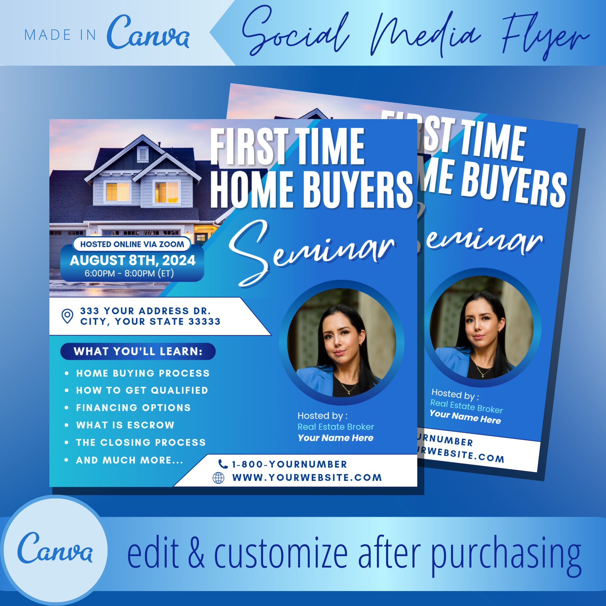First Time Buyer Course Flyer Template - 1st Time Home Buyers Seminar ...