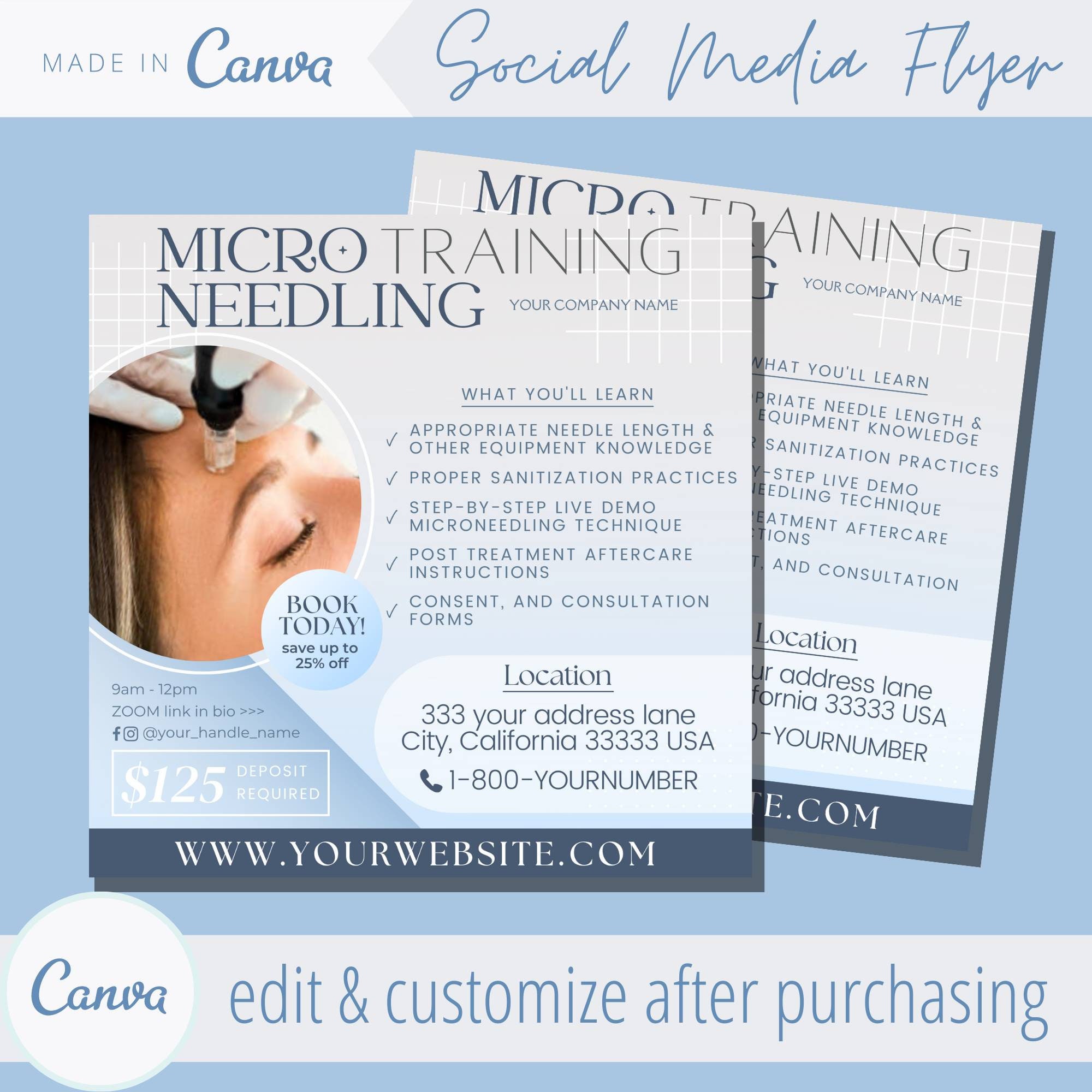 Microneedling Training Flyer Template Micro Needling Classes - Etsy ...