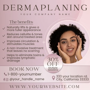 Dermaplaning Flyer Template - Derma Planing Flyers Templates ...