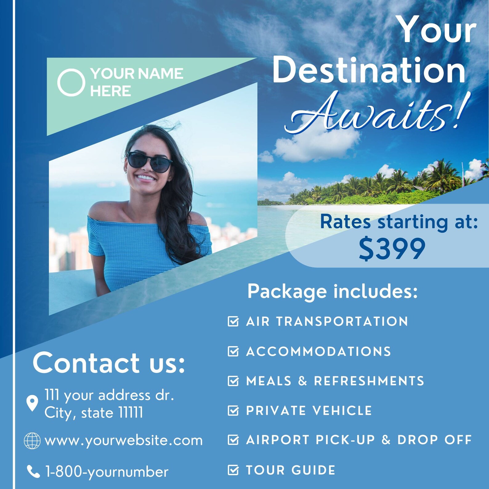 Travel Agent Flyer Template Instagram Travel Agents Flyers | Etsy