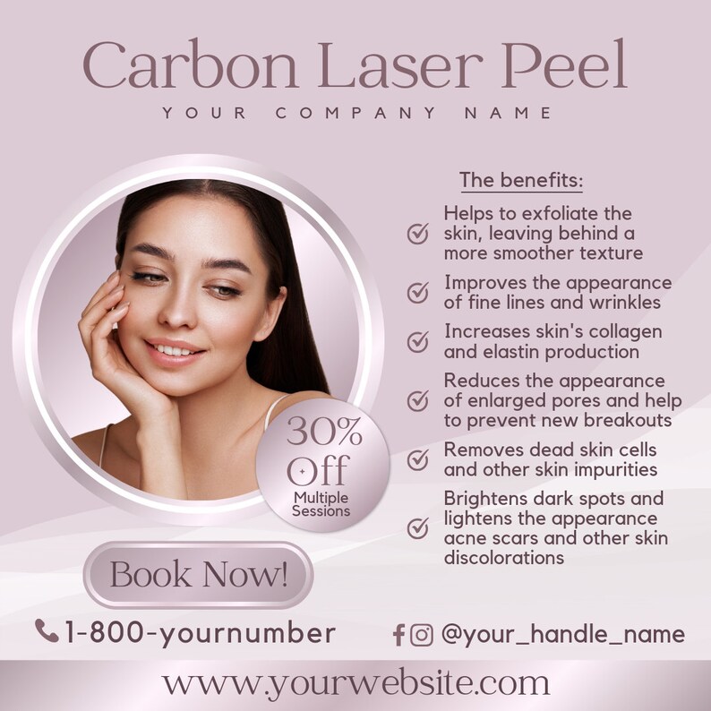 Carbon Laser Treatment Flyer Template - Carbon Lasers Facial Flyers ...