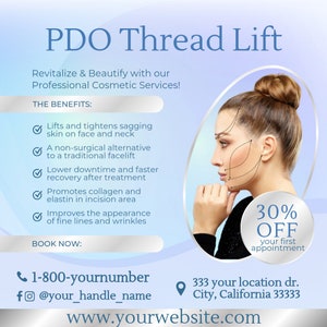 PDO Thread Lift Flyer Template - Polydioxanone Facelift - PCA ...