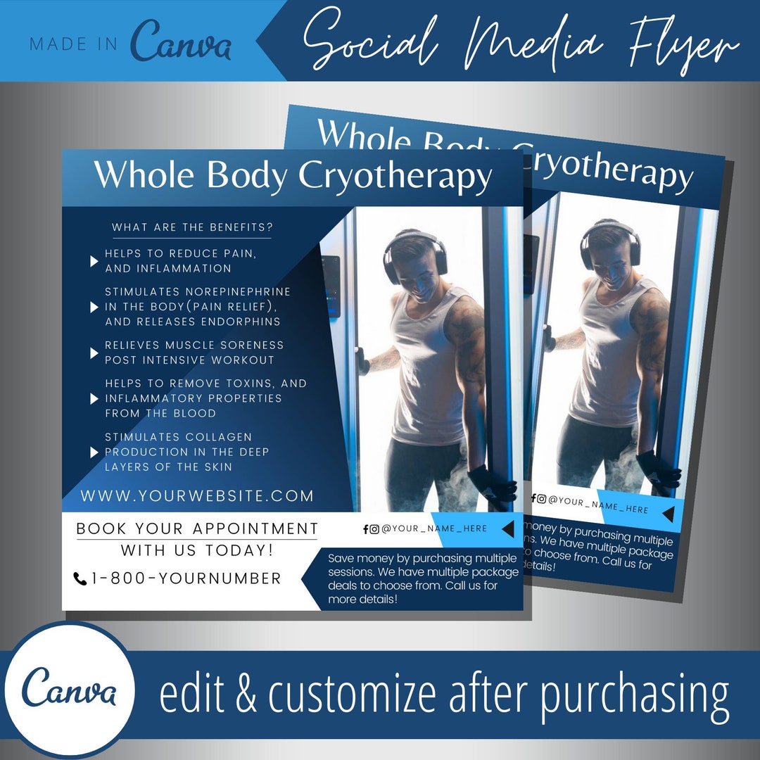 Whole Body Cryotherapy Flyer Template - Therapeutic Cold Immersion ...