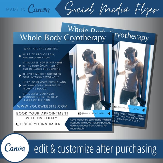 Whole Body Cryotherapy Flyer Template Therapeutic Cold | Etsy