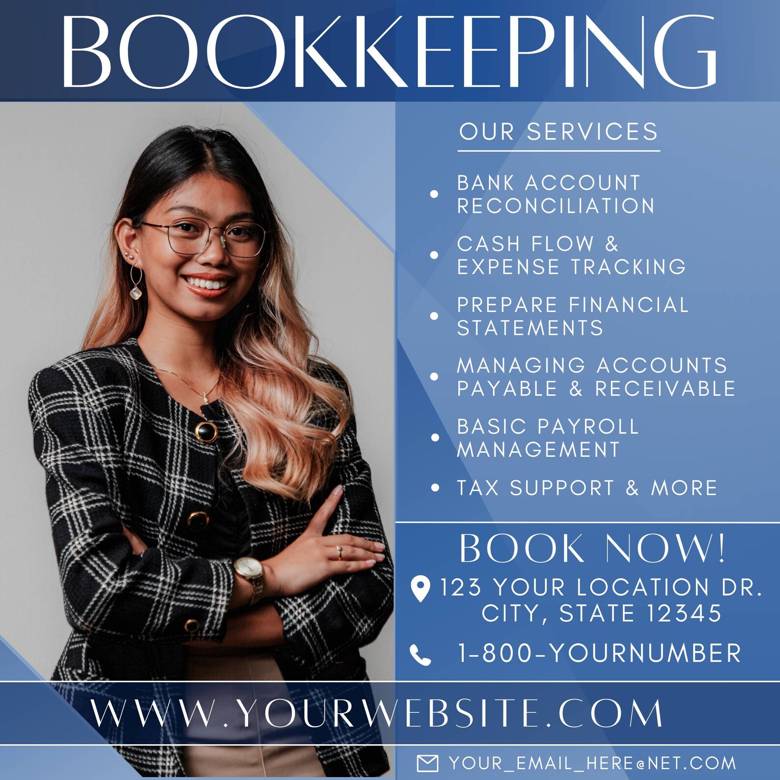 Bookkeeping Services Flyer Template Bookkeeper Service | Etsy