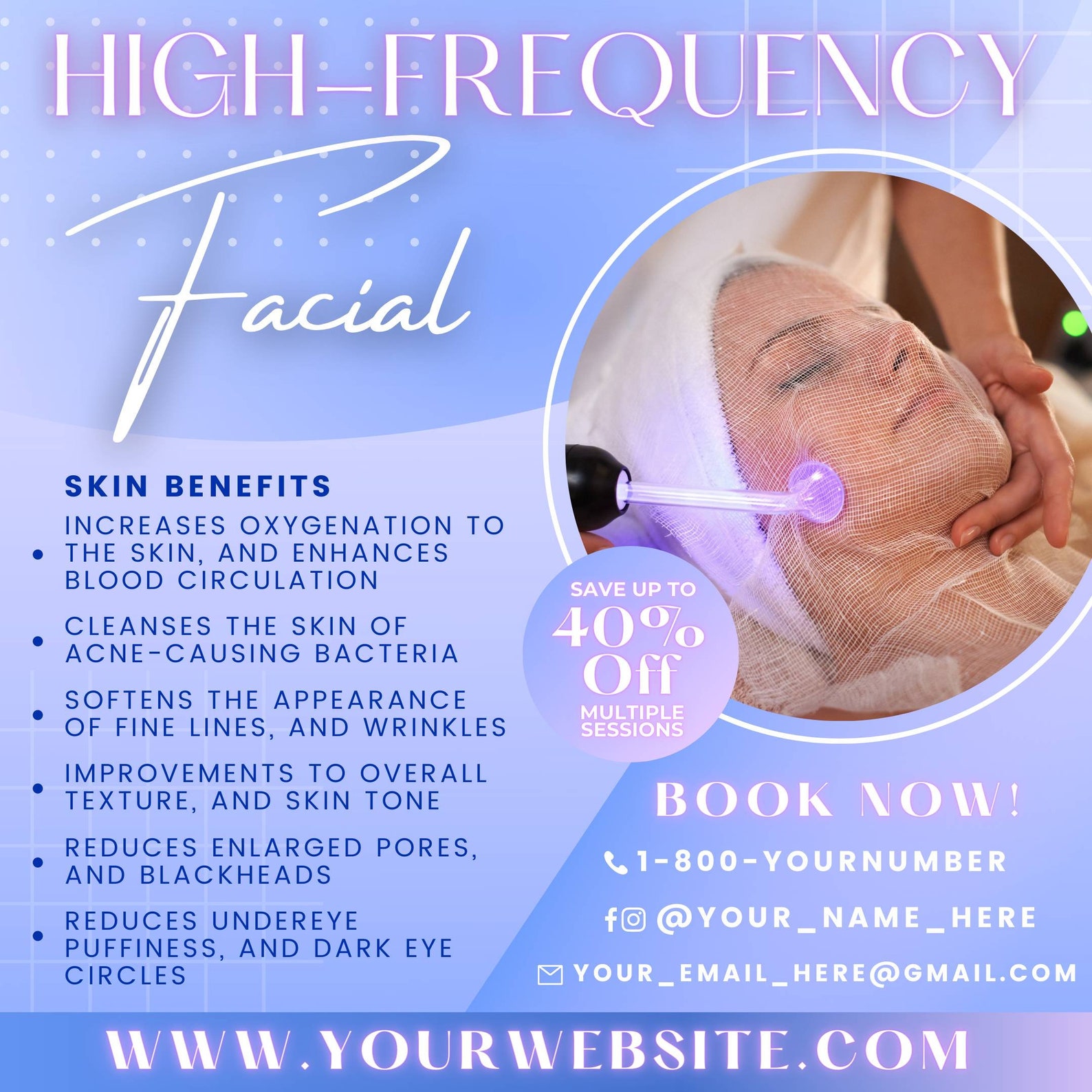 High Frequency Facial Flyer Template High-frequency Facials Therapy ...