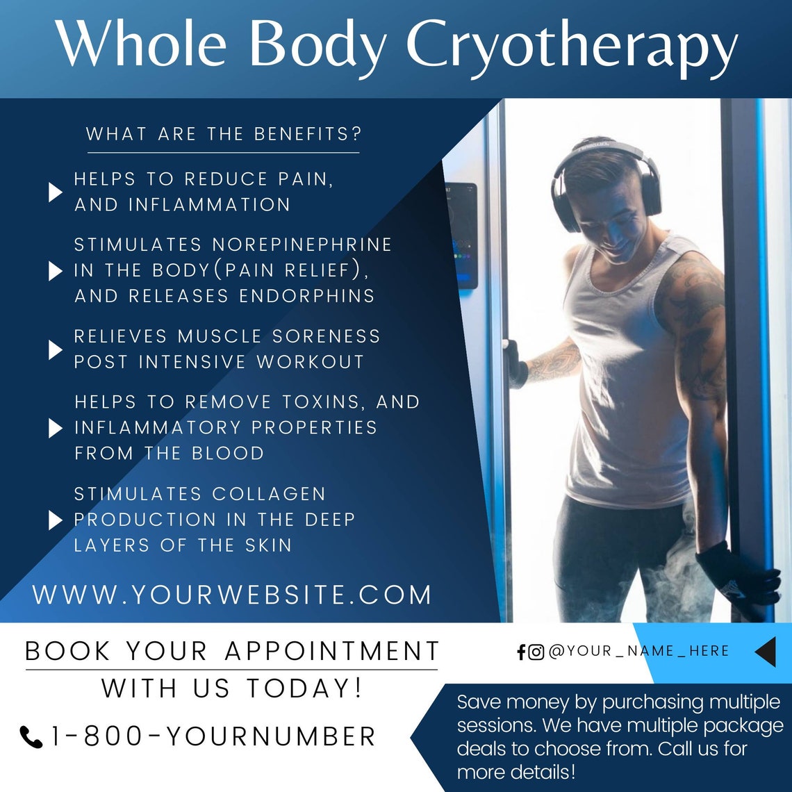 Whole Body Cryotherapy Flyer Template - Therapeutic Cold Immersion ...