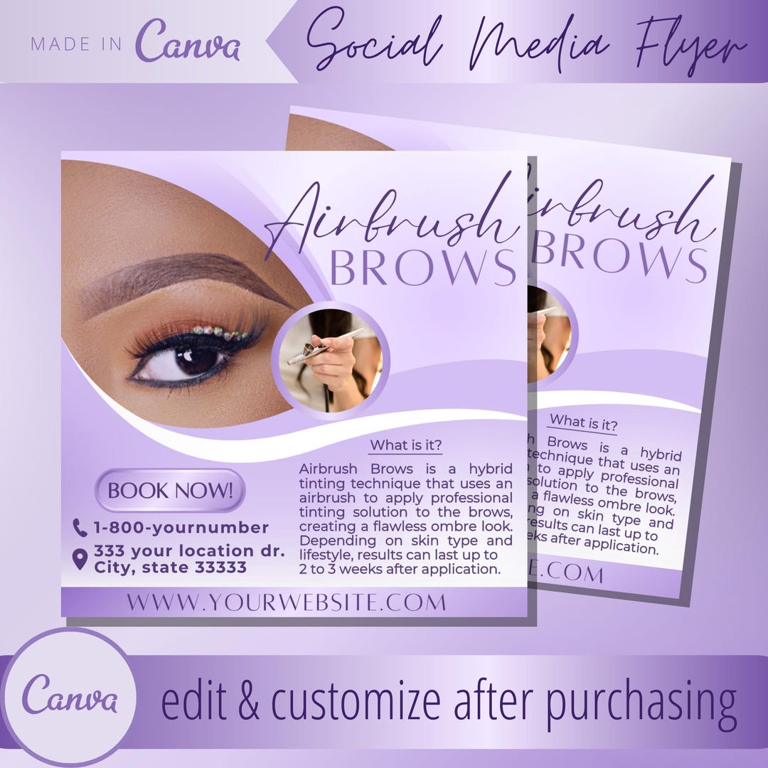 Airbrush Brows Flyer Template - Airbrushed Eyebrows Flyers Templates ...