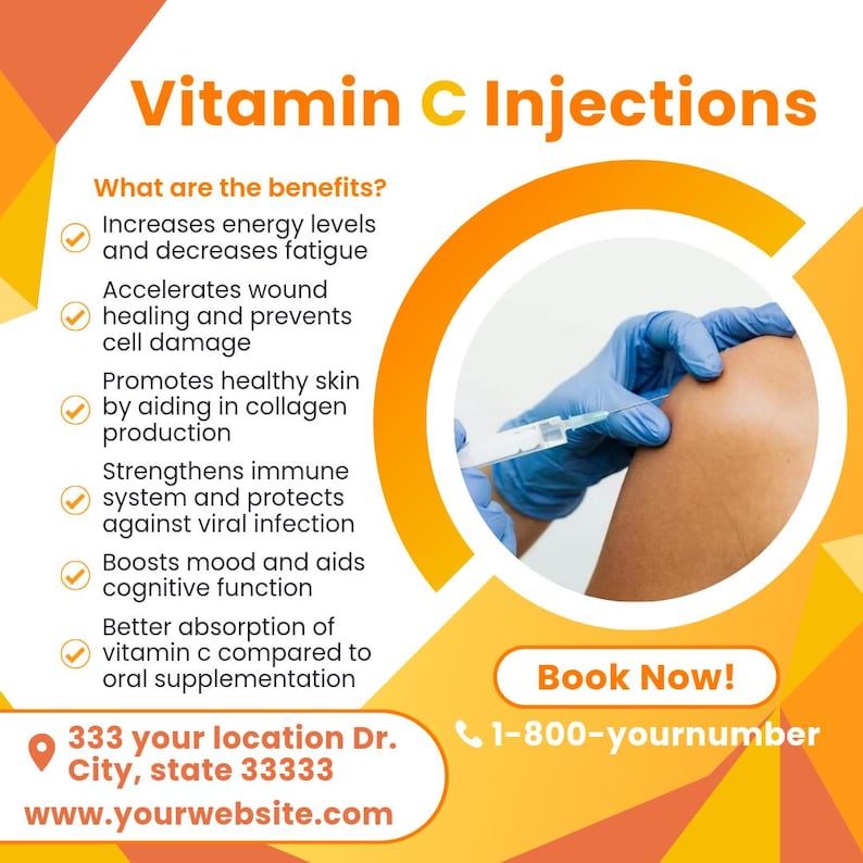 Vitamin C Injection Flyer Template - Vitamin C Injections Supplement ...