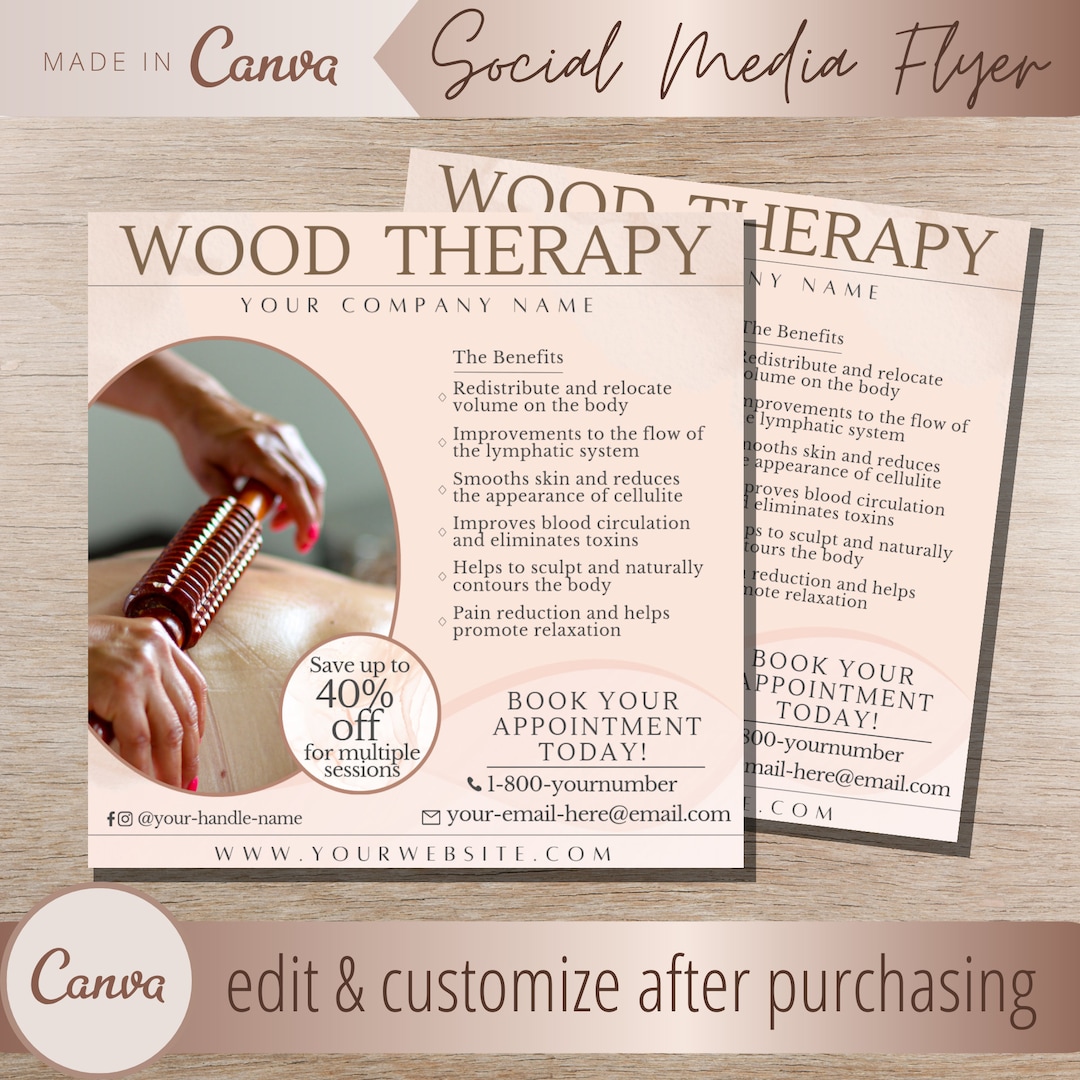 Wood Therapy Editable Flyer - Full Body Contouring Template Flyers ...