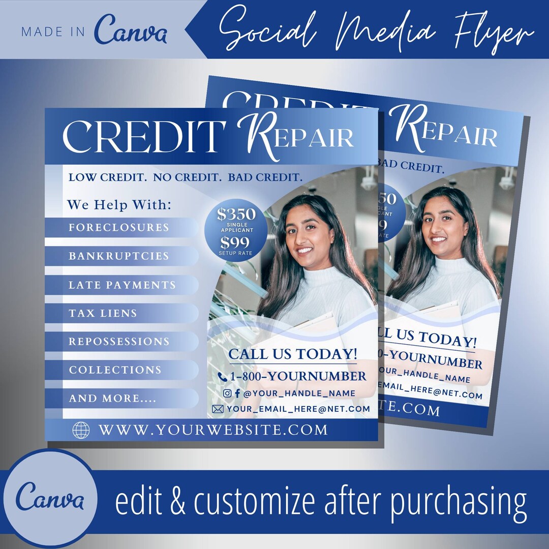 Credit Restoration Services Flyer Template - Credit Repair Service ...