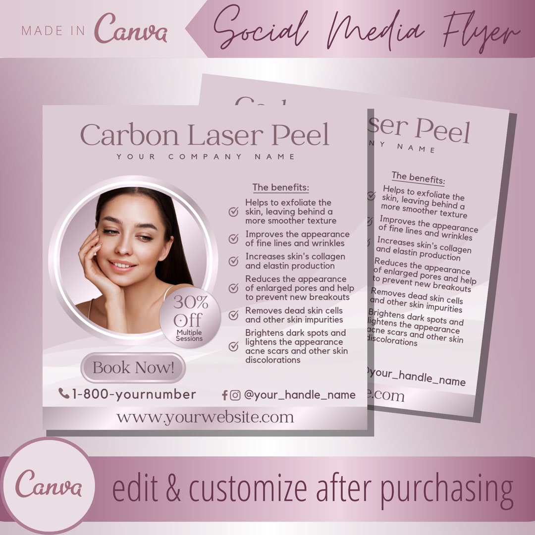 Carbon Laser Treatment Flyer Template - Carbon Lasers Facial Flyers ...