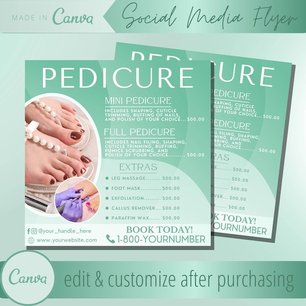 Pedicure Flyers Template - Etsy