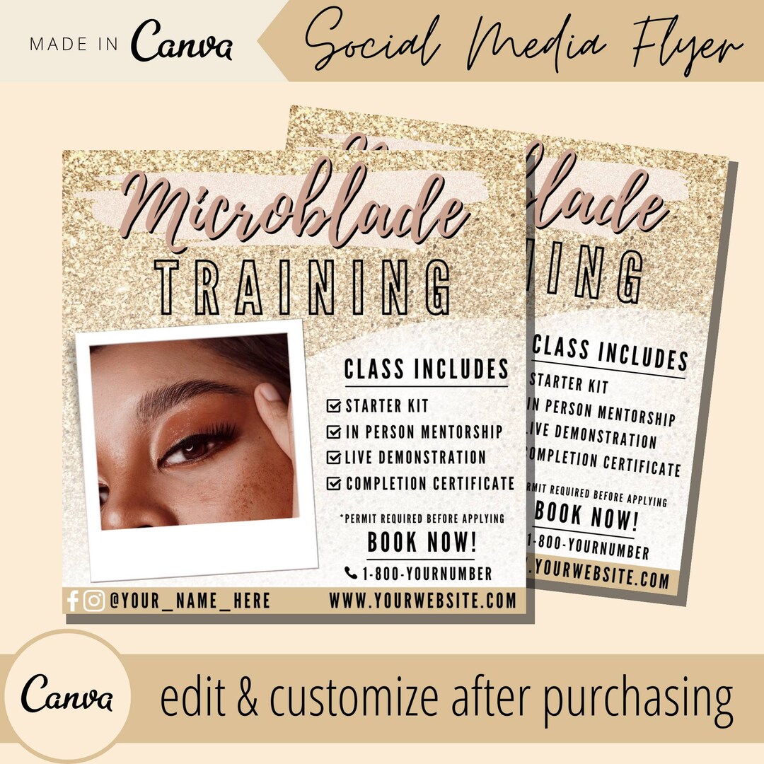 Microblade Mentorship Training Program Editable Flyers - PMU ...