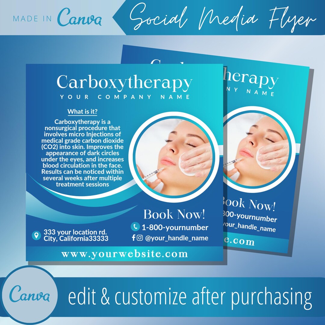 Carboxytherapy Flyer Template - Carboxy Facial Flyers Templates ...