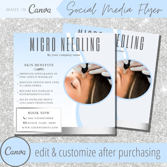 Microneedling Flyer Template Micro Needling Instagram Flyers | Etsy