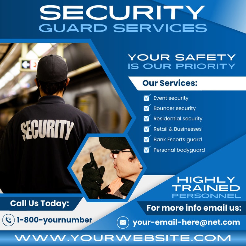 Security Guard Services Flyer Template - Property Security Expert ...